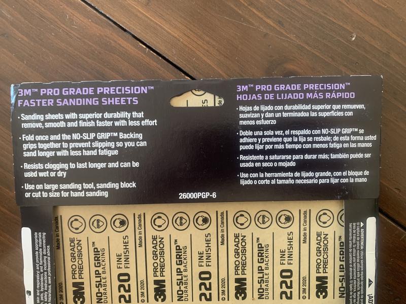 3M Pro Grade Precision Assorted Grit No-Slip Grip Aluminum Oxide Faster ...