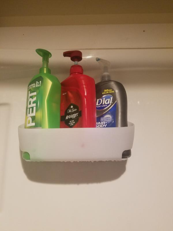 Command White Plastic 1-Shelf Hanging Shower Caddy 11.375-in x 4.75-in ...
