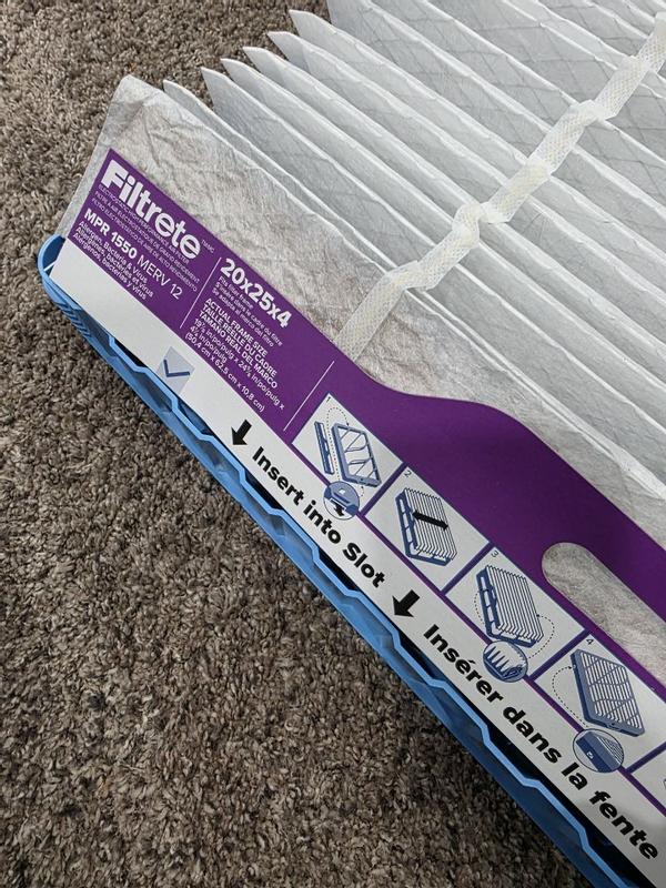 Filtrete 20 x 25 x 4 MERV 12 1550 MPR Refillable Pleated Air Filter 2 ...