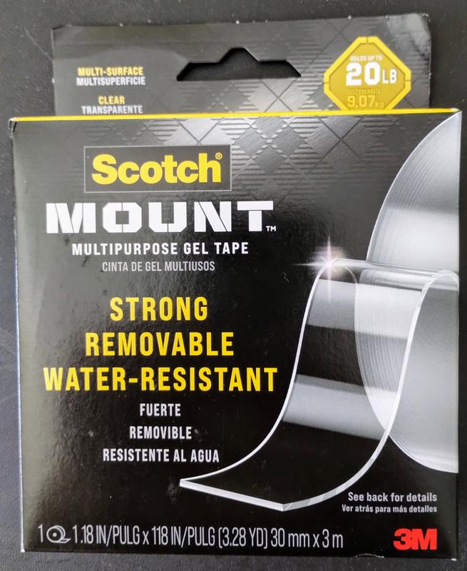 3M Multi-Purpose, Double-Sided, Removable Gel Mounting Tape 1.18-in x 3 ...