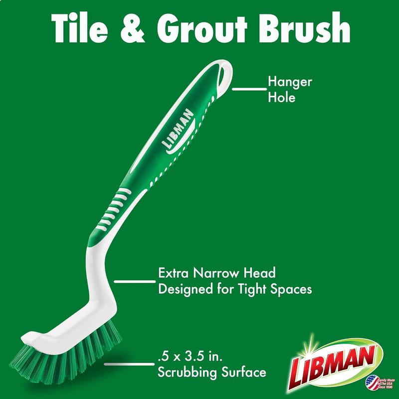 Scotch-Brite Grout and Detail Nylon Stiff Tile and Grout Brush 511P-12 ...