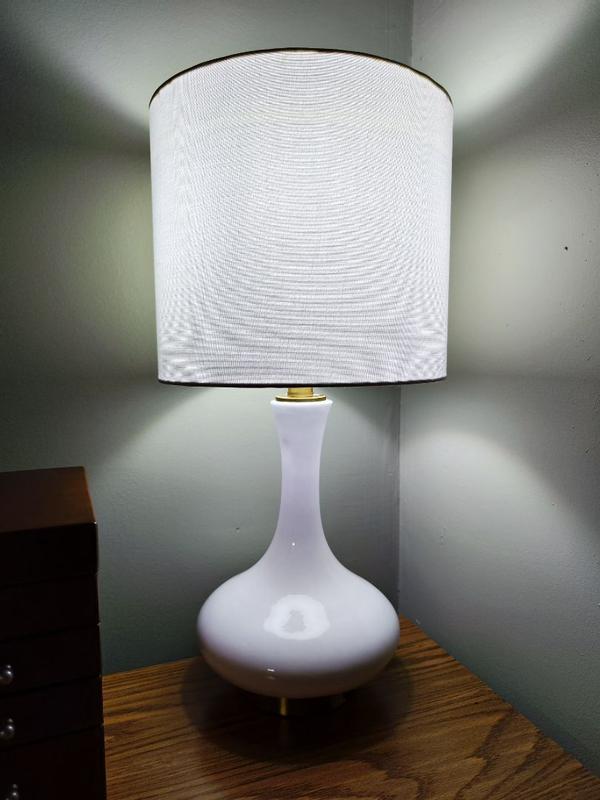 Maxax Deluxe 23.5-in White and Bronze LED Rotary socket Table Lamp with ...