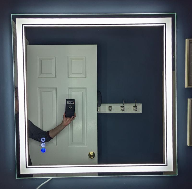 Maxax EvenGlow 28-in x 36-in Polished Frameless Rectangle Dimmable LED ...