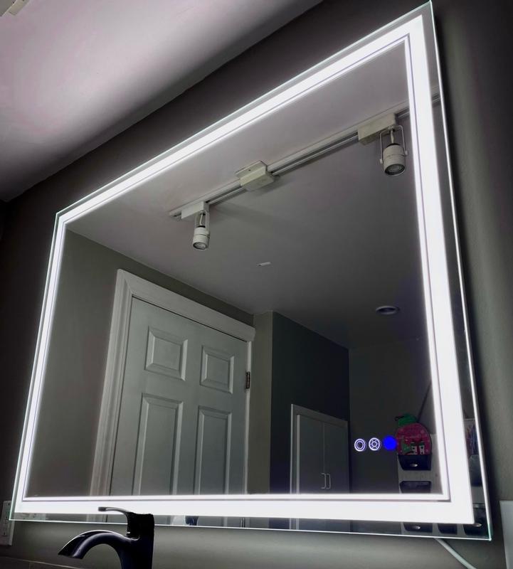 Maxax EvenGlow 28-in x 36-in Polished Frameless Rectangle Dimmable LED ...