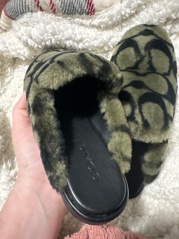 COACH Women's Signature Shearling Slippers - Macy's