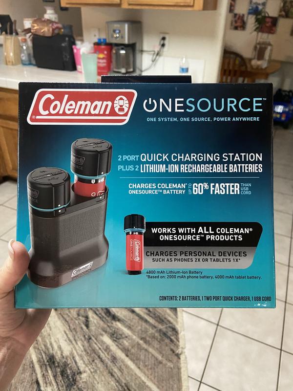 Coleman OneSource 2-Port Quick-Charging Station + Battery - 2-Pack ...