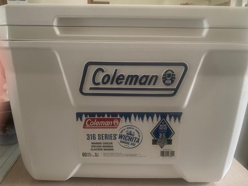 Coleman 316 Series 52-Quart Marine Hard Ice Chest Cooler - Hike & Camp