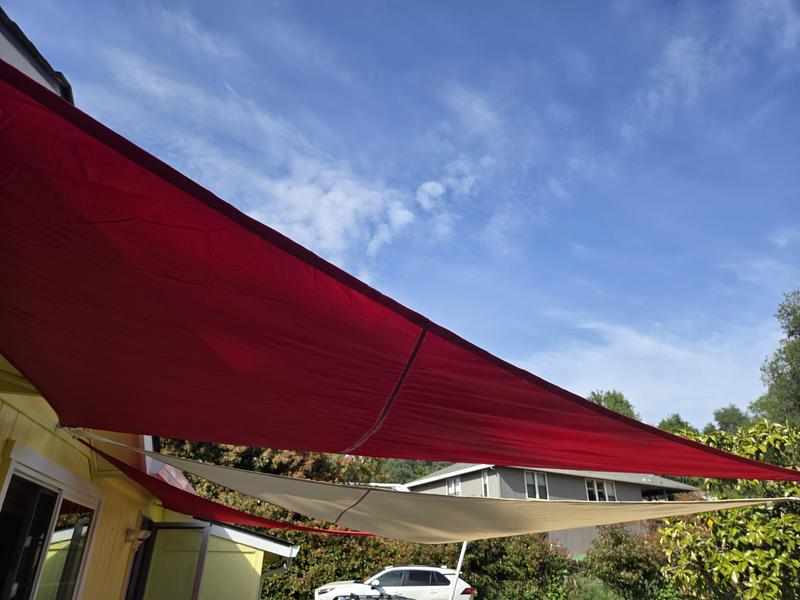 ColourTree Waterproof Triangle Shade Sail 16-ft x 16-ft Yellow Shade ...