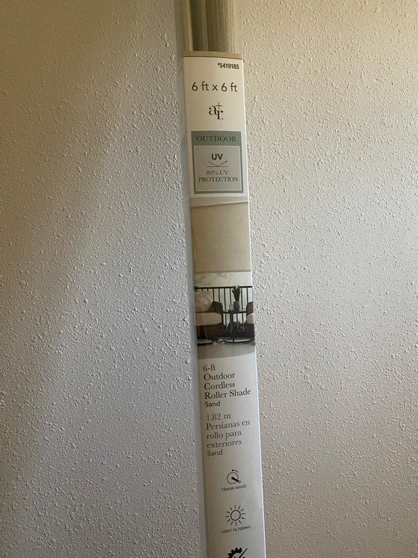 allen + roth 72-in x 72-in Sand Light Filtering Cordless Outdoor Roller ...