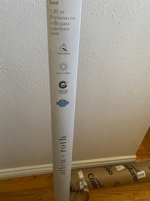 allen + roth 72-in x 72-in Sand Light Filtering Cordless Outdoor Roller ...