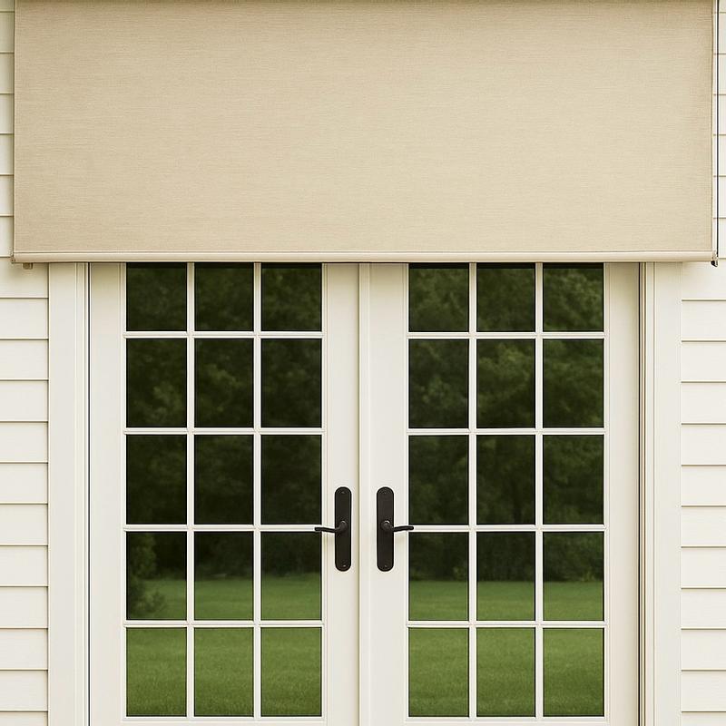 allen + roth 96-in x 96-in Stone Light Filtering Cordless Outdoor ...