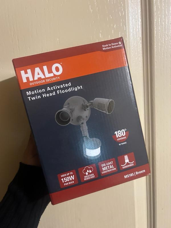 HALO 180-Degree 100-Wattage Equivalent Hardwired LED Bronze 2-Head ...