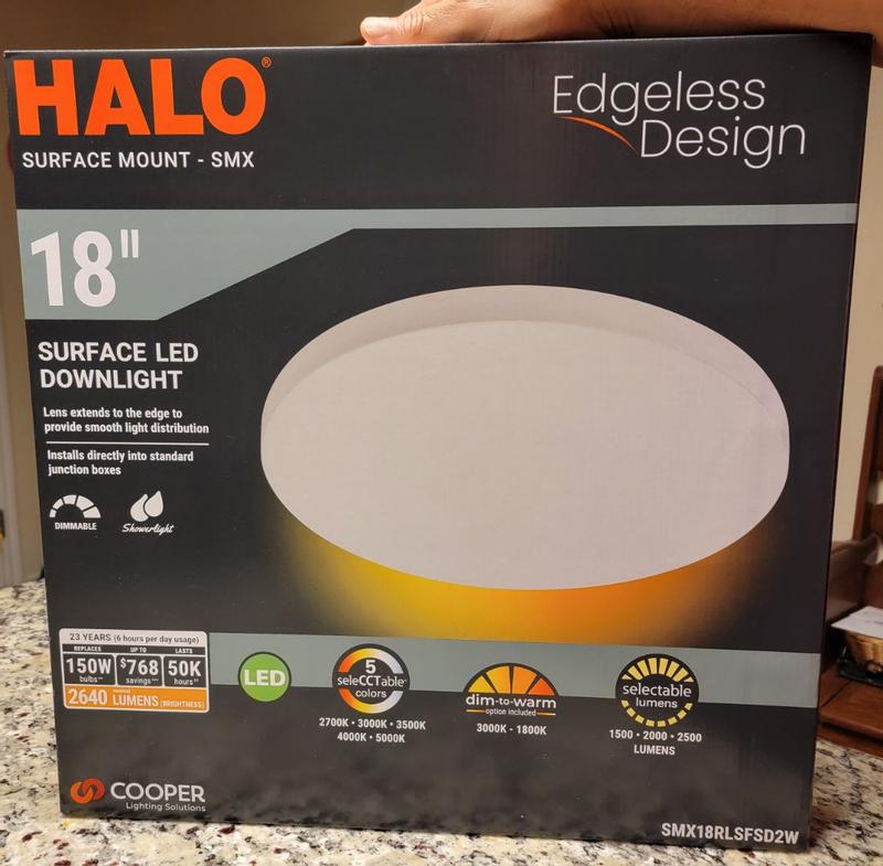 HALO SMX 8-in Matte White Outdoor 1 -Light LED Tunable White Flush ...