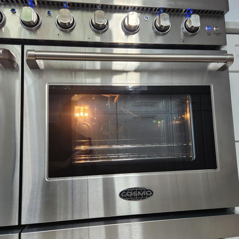 Cosmo 48-in 4.2-cu ft / 2.5-cu ft Convection Oven Slide-in Double Oven ...
