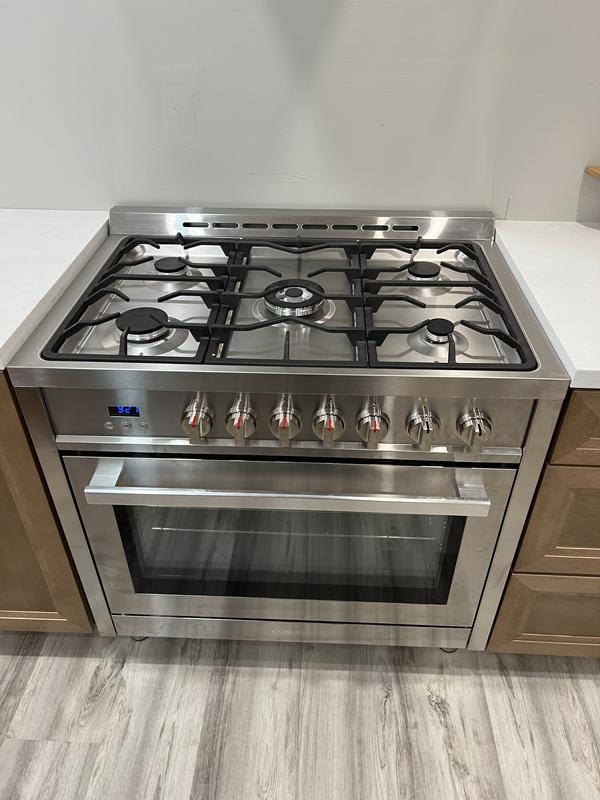 Cosmo 36-in 5 Burners 3.8-cu ft Convection Oven Freestanding Natural ...