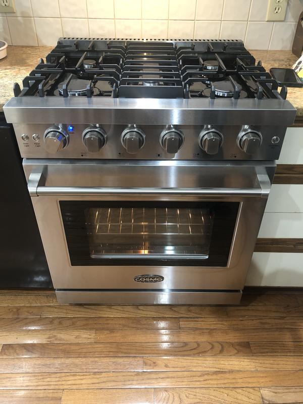 Cosmo 24-in 4 burners 3.73-cu ft Convection Oven Freestanding Natural ...