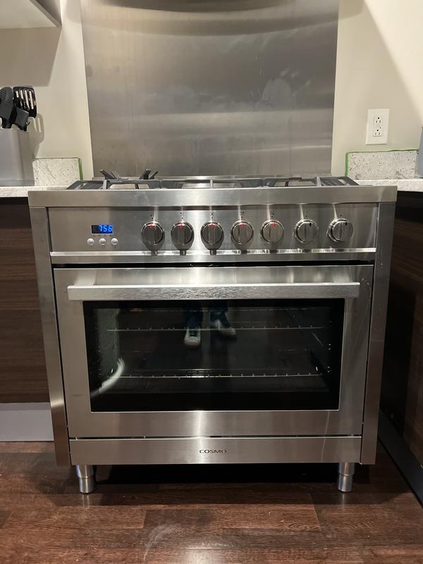 Cosmo 36-in Deep Recessed 5 Burners Convection Oven Freestanding Dual ...