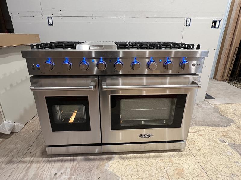 Cosmo 48-in 3.5-cu ft / 2-cu ft Convection Oven Freestanding Double ...