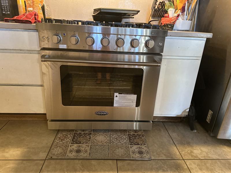 Cosmo 48-in 6 burners 4.8-cu ft / 2.2-cu ft Convection Oven ...