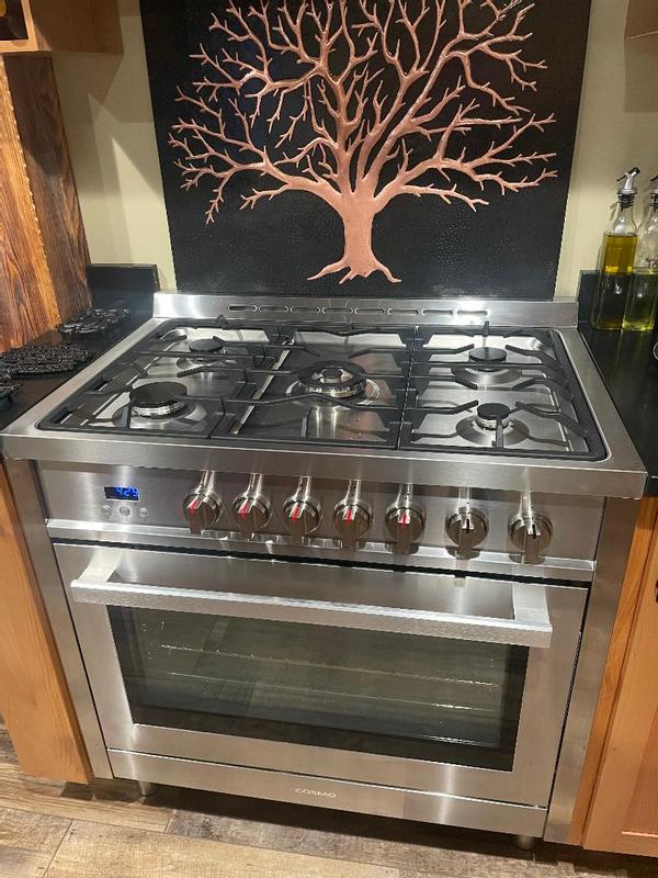 Cosmo 36-in 5 Burners 3.8-cu ft Convection Oven Freestanding Natural ...