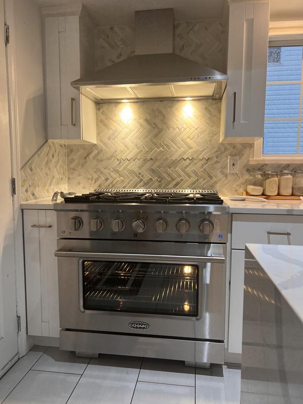 Cosmo 48-in 3.5-cu ft / 2-cu ft Convection Oven Freestanding Double ...