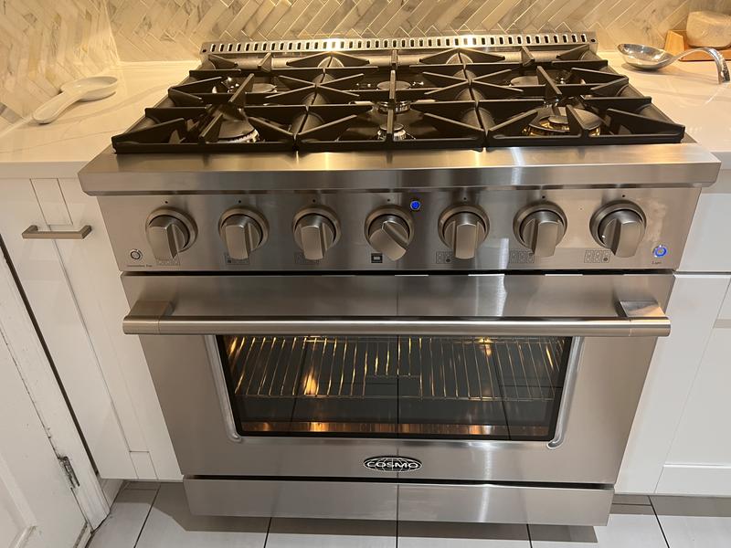 Cosmo 48-in 3.5-cu ft / 2-cu ft Convection Oven Freestanding Double ...