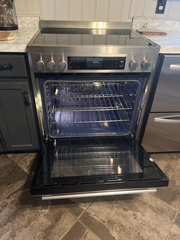 Cosmo 30-in Glass Top 4 burners 5-cu ft Convection Oven Slide-In ...