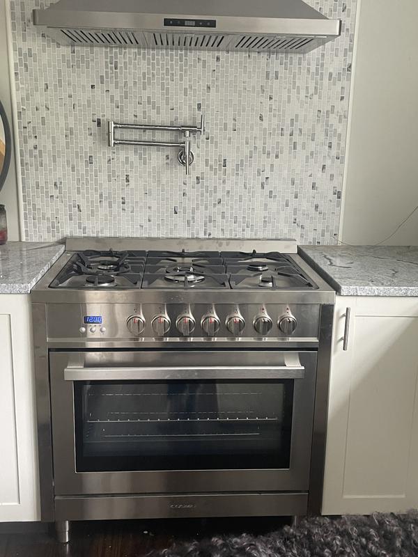 Cosmo 36-in Standard 6 Burners Convection Oven Freestanding Dual Fuel ...