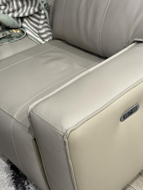 Kellan 2 piece Leather Power Reclining Set with Power Headrests Sofa Loveseat Costco