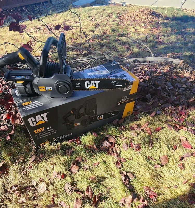 CAT 18-volt 12-in Battery 4 Ah Chainsaw (Battery and Charger Included ...