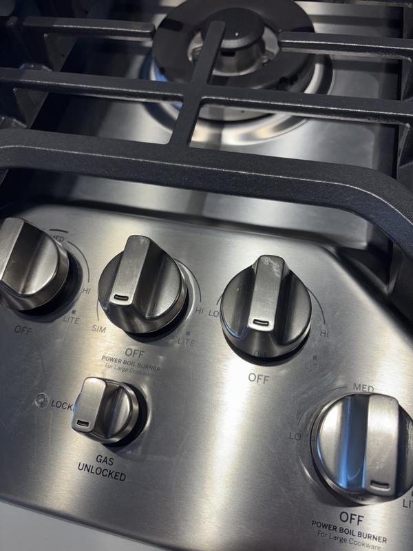 Cafe 36-in 5 Burners Stainless Steel Gas Cooktop (Griddle Included ...