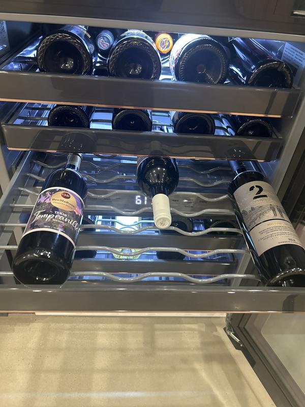 Cafe 23.75-in W 46-Bottles Stainless Steel Dual Zone Cooling Built-In ...