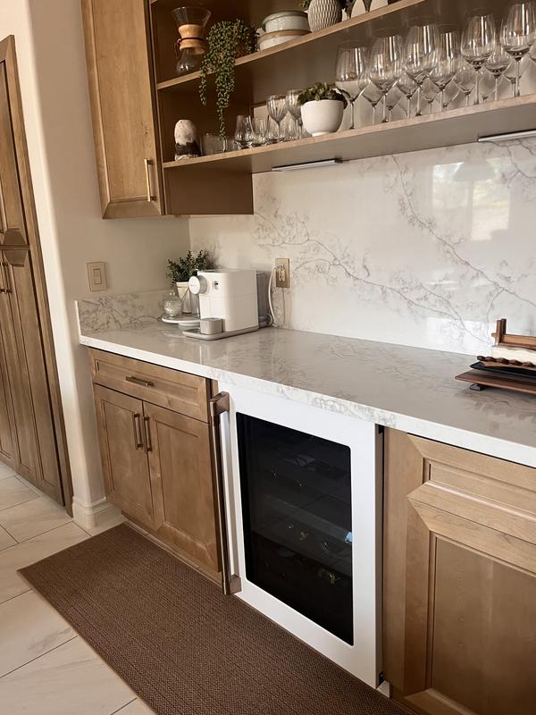 Cafe 23.75-in W 46-Bottles Stainless Steel Dual Zone Cooling Built-In ...