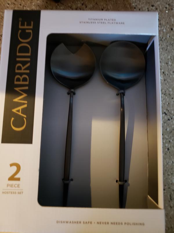 Cambridge Silversmiths Gaze Black Satin 18/10 Stainless Steel Hostess ...