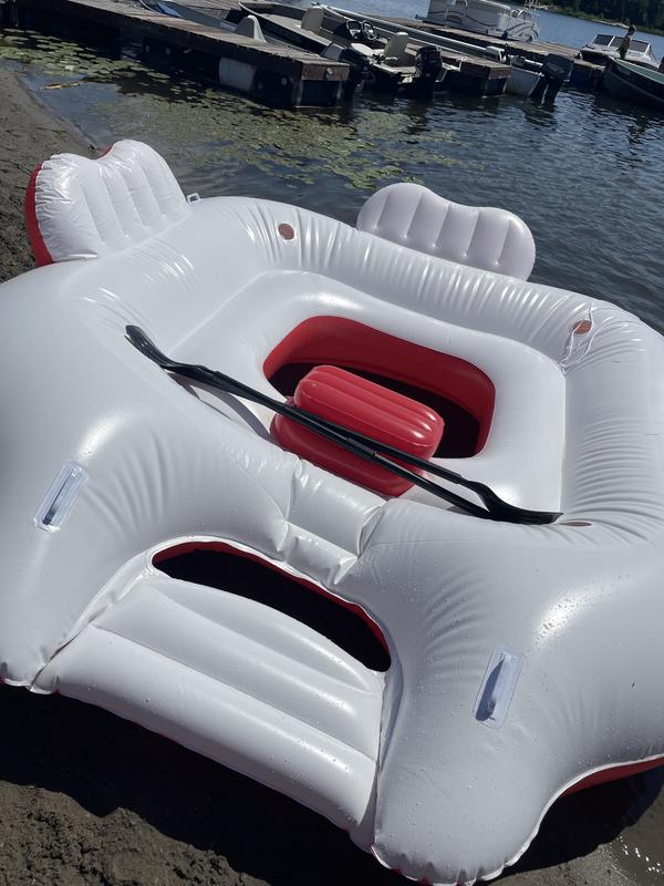 Summer Waves Inflatable Floating River/Lake 4-Person Party Island w ...