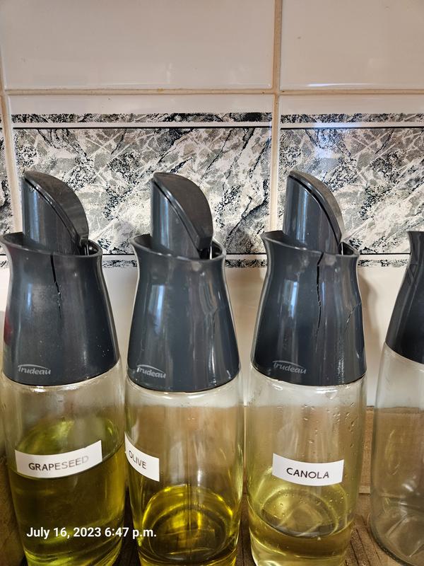 Trudeau Glass Automatic Oil Bottle Dispenser Set, 2-pc, Clear ... Trudeau Glass Automatic Oil Bottle Dispenser Set, 2-pc, Clear ...