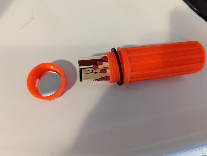 Outbound Waterproof Outdoor Survival Match Box Case w/ Flint Striker ...