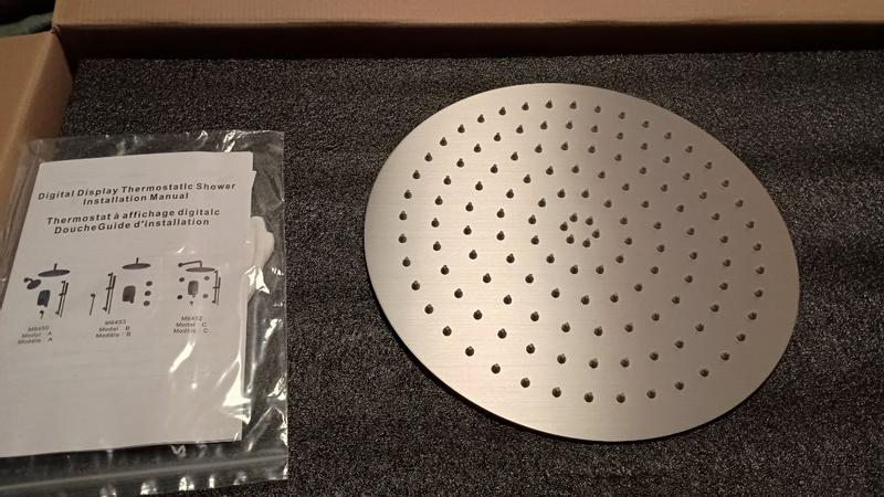 CASAINC Brushed Nickel 12-in Built-In Shower Faucet System with 3-way ...