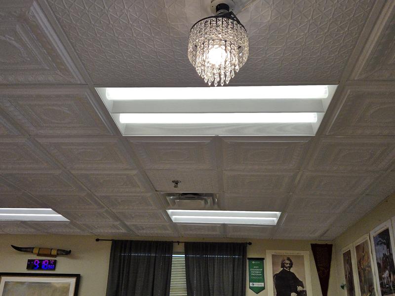 Ceilume 2-ft x 2-ft Empire Signature Series White PVC Drop-in/Adhesive ...