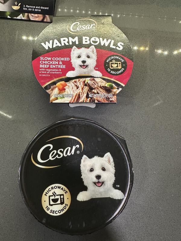 Cesar Warm Bowls Chicken & Beef and Chicken Entrees Wet Dog Food ...