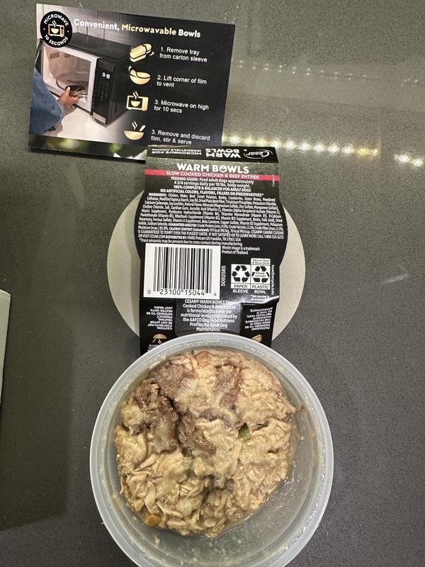 Cesar Warm Bowls Chicken & Beef and Chicken Entrees Wet Dog Food ...
