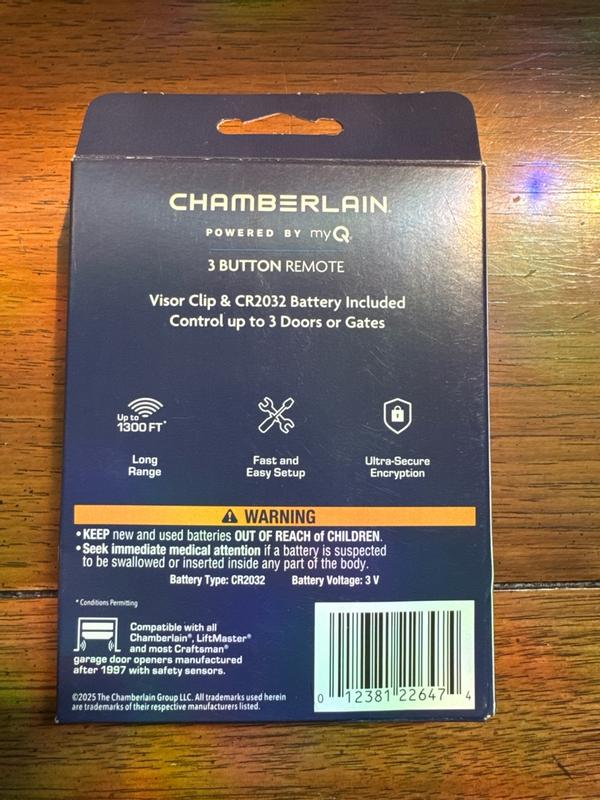 Chamberlain 3 -Button Visor Garage Door Opener Remote in the Garage ...