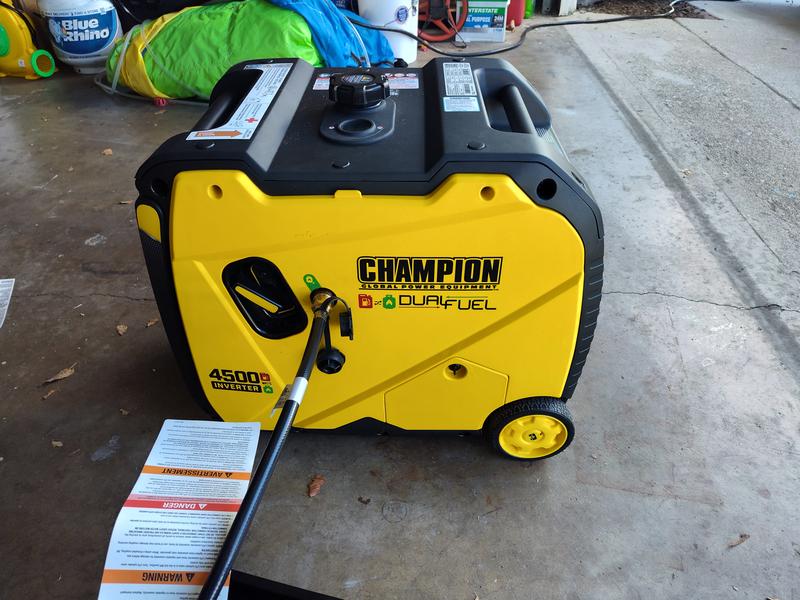 Champion Power Equipment 4500W Electric Start Dual Fuel Portable ...