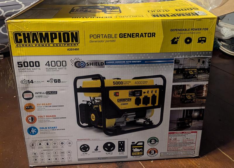 Champion Power Equipment 5,000/4,000-Watt Gasoline Powered Portable ...