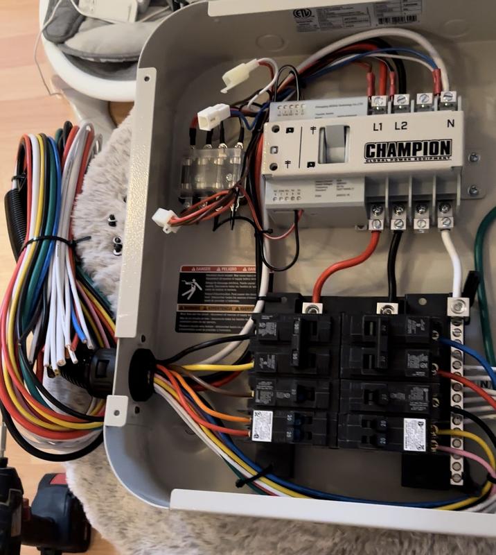 Champion Power Equipment 50 Amp Indoor-Rated Manual Transfer Switch 30 ...