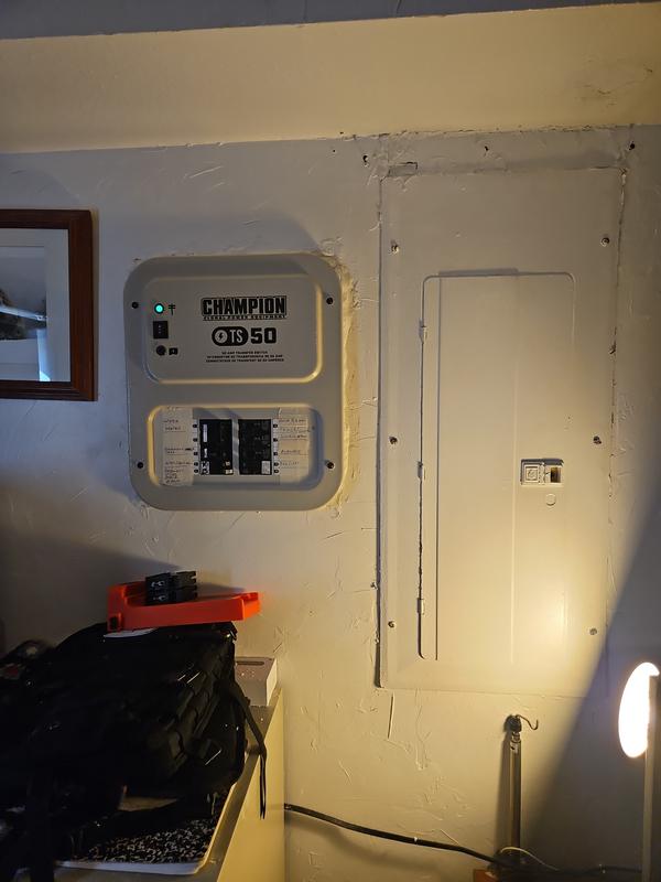 Champion Power Equipment 50 Amp Indoor-Rated Manual Transfer Switch 30 ...