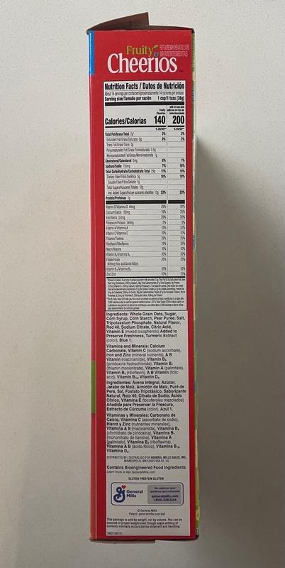 Cheerios Nutrition Label