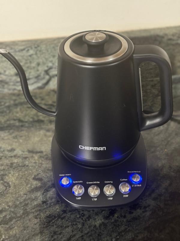 Chefman Black 3-Cup Corded Programmable Electric Kettle with Automatic Shut-Off RJ11-GN-P-BLACK ...