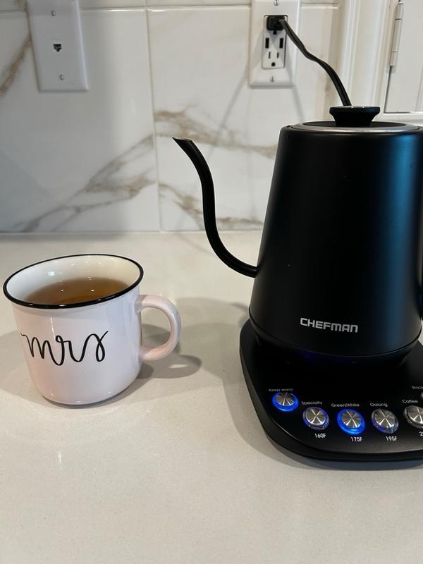 Chefman Black 3-Cup Corded Programmable Electric Kettle with Automatic Shut-Off RJ11-GN-P-BLACK ...