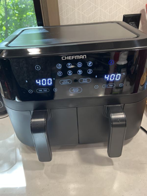 Chefman TurboFry Touch Dual Air Fryer 9-Quart Dual Basket Touch ...